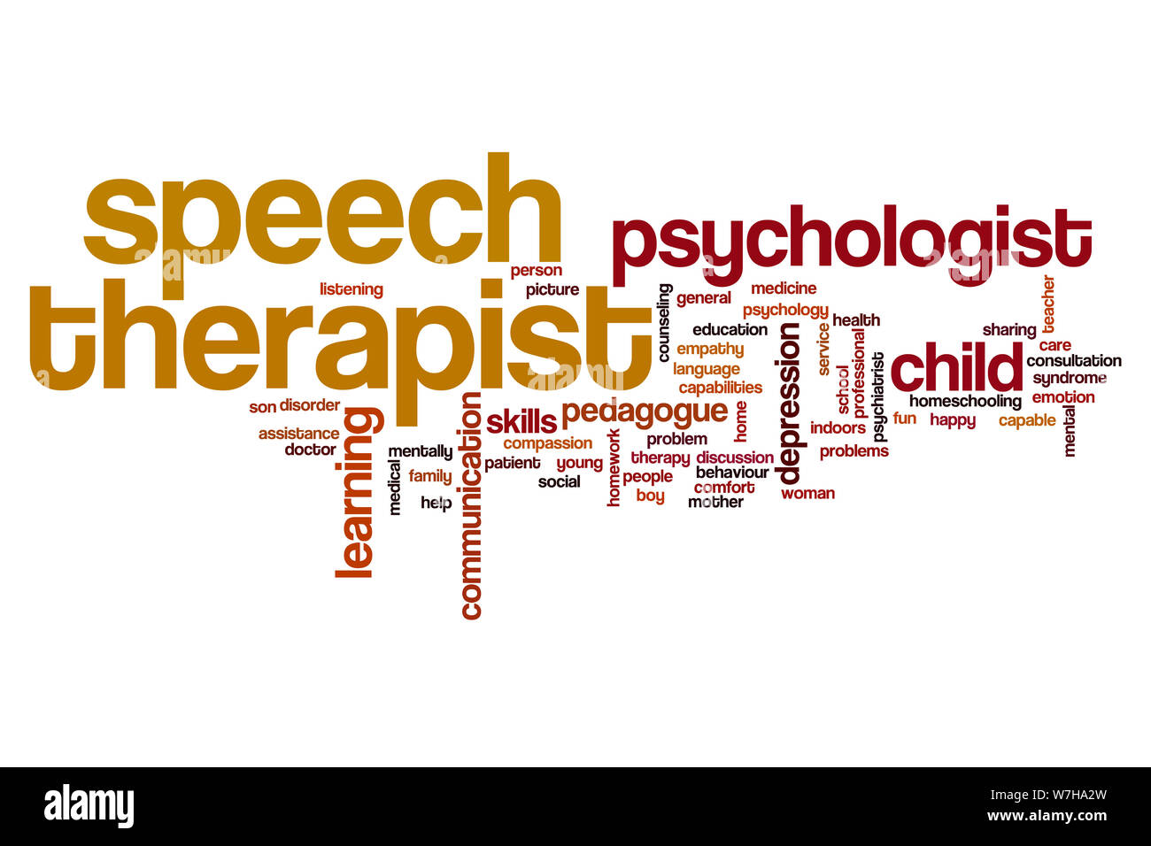 Speech therapist word cloud concept Stock Photo - Alamy