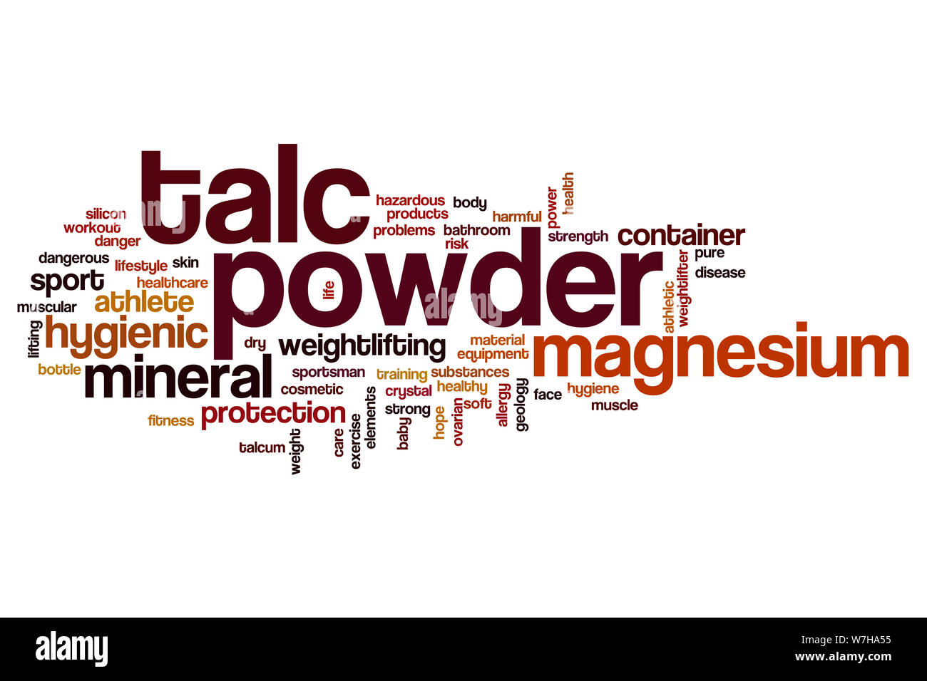 Talc powder word cloud concept Stock Photo - Alamy