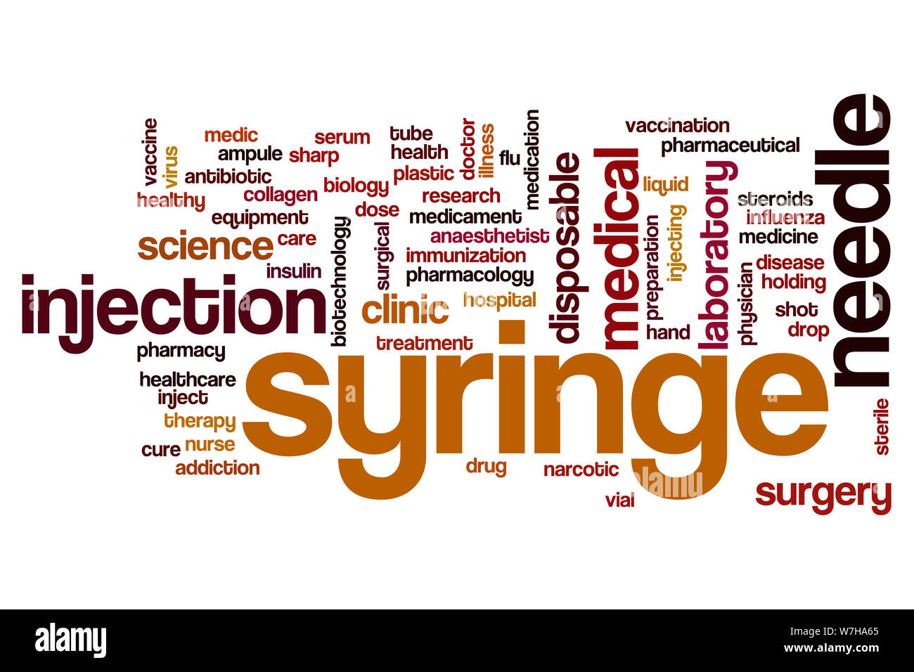 Syringe word cloud concept Stock Photo - Alamy