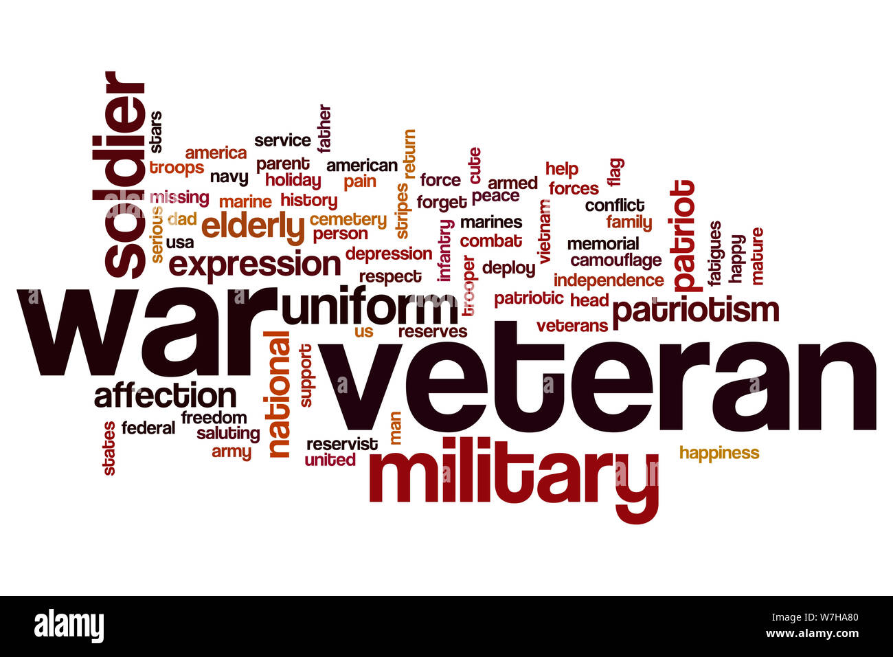 War veteran word cloud concept Stock Photo - Alamy