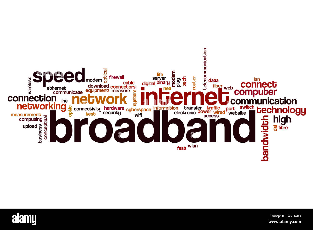 Broadband word cloud concept Stock Photo - Alamy