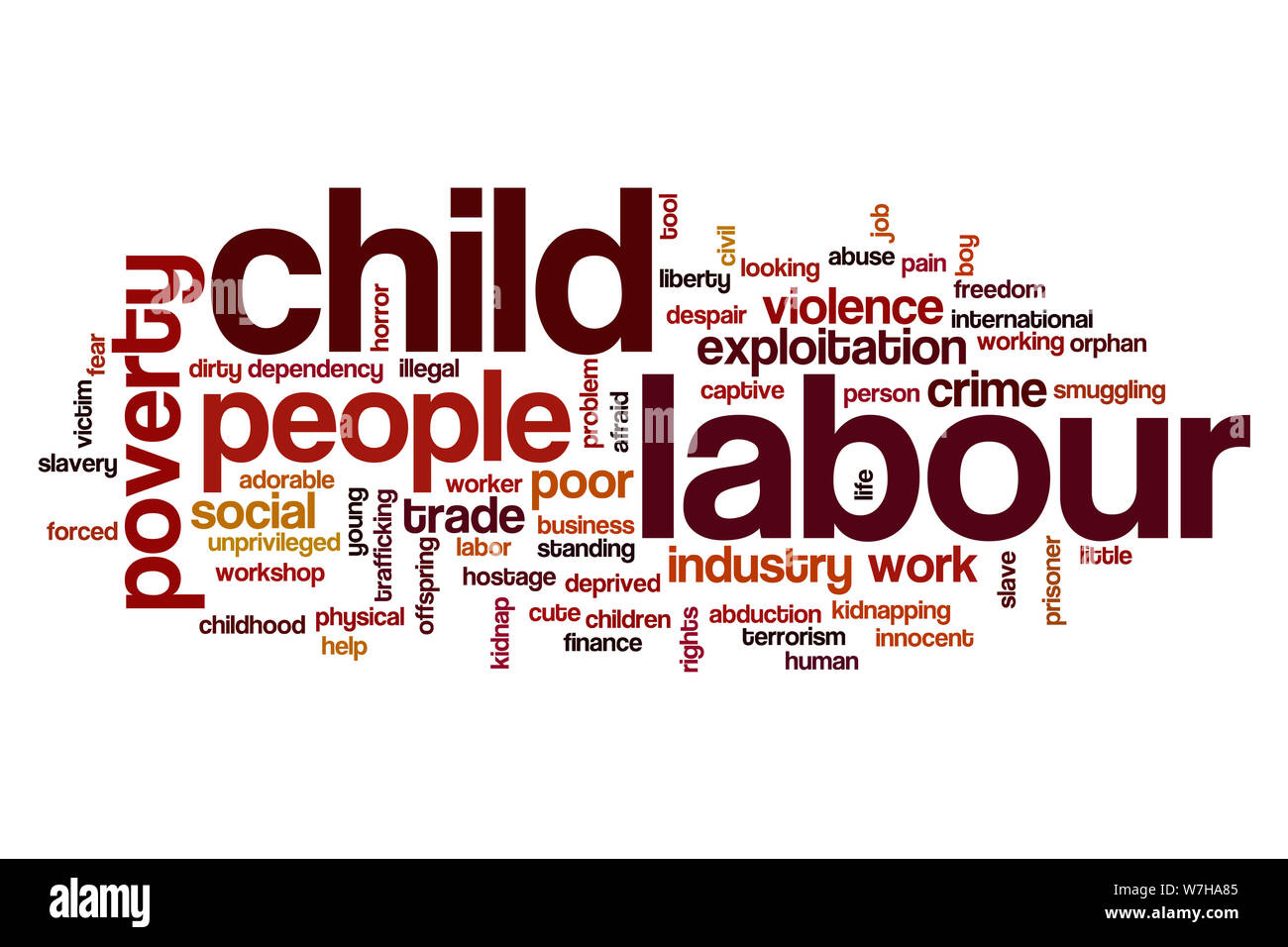 Child labour word cloud concept Stock Photo - Alamy