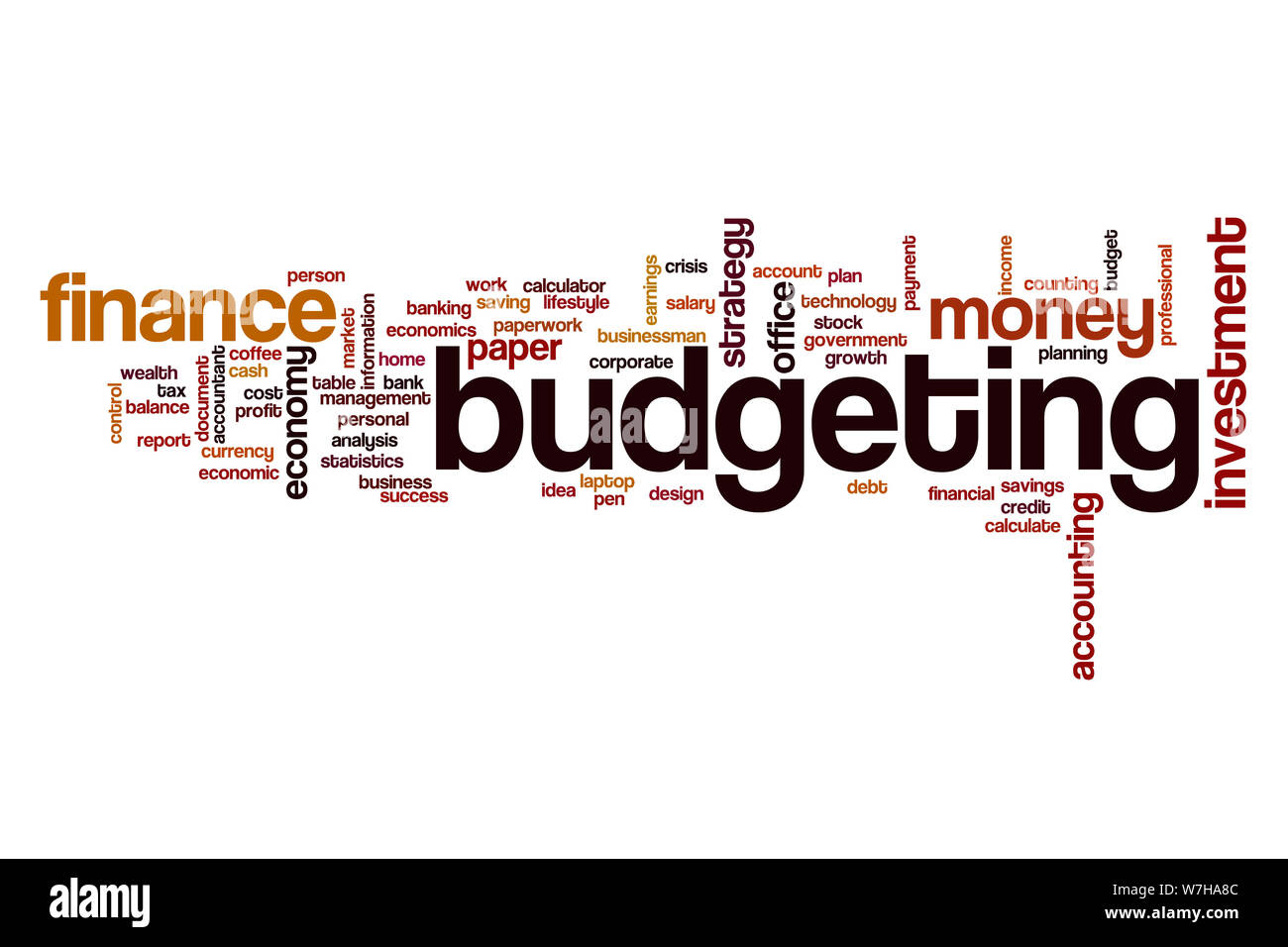 Budgeting word cloud concept Stock Photo - Alamy
