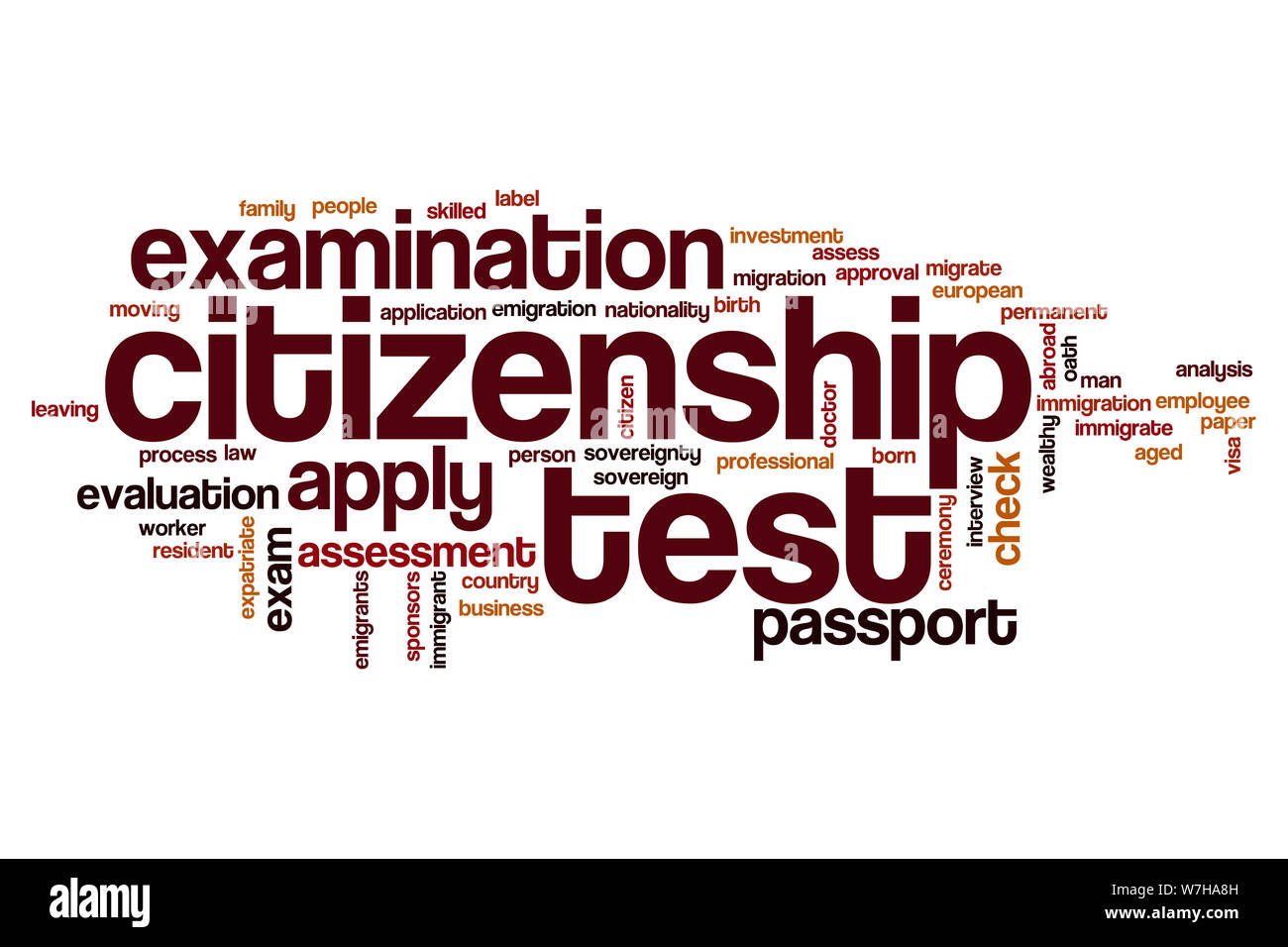 Citizenship test word cloud concept Stock Photo - Alamy