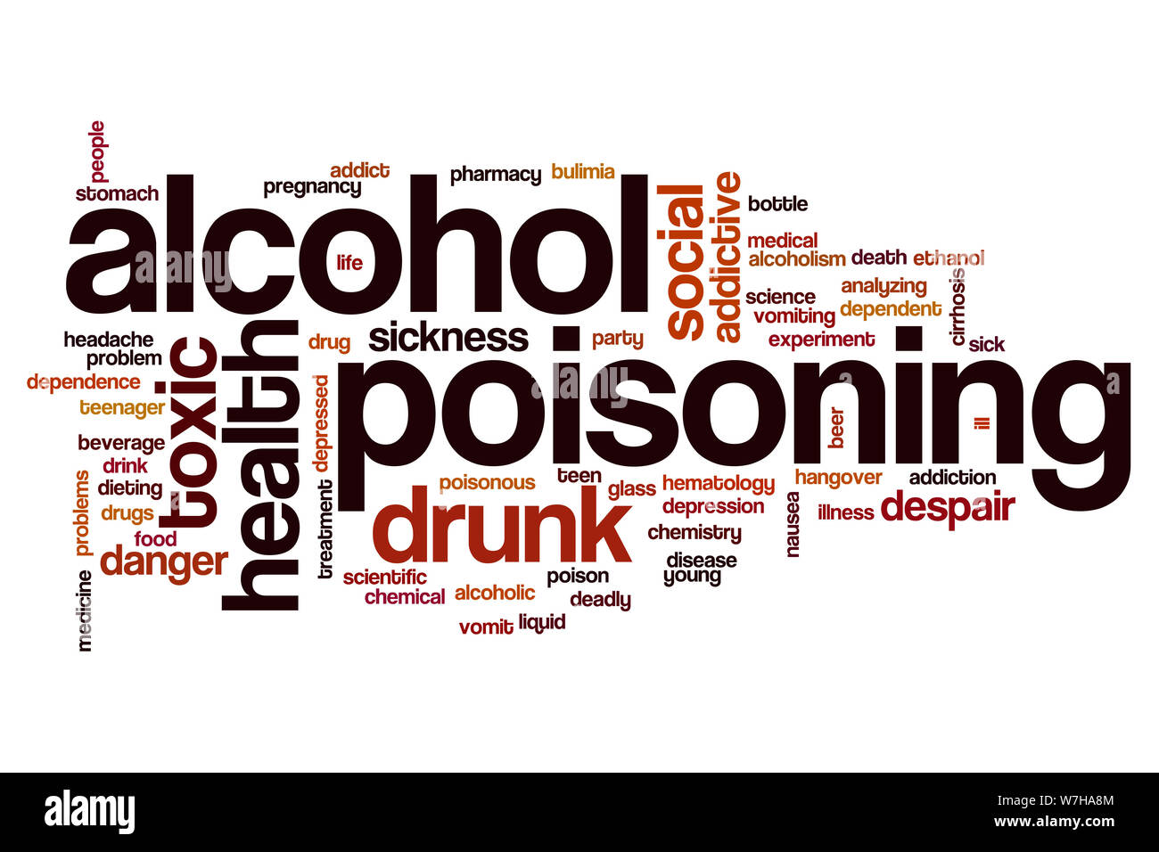 Alcohol poisoning word cloud concept Stock Photo - Alamy