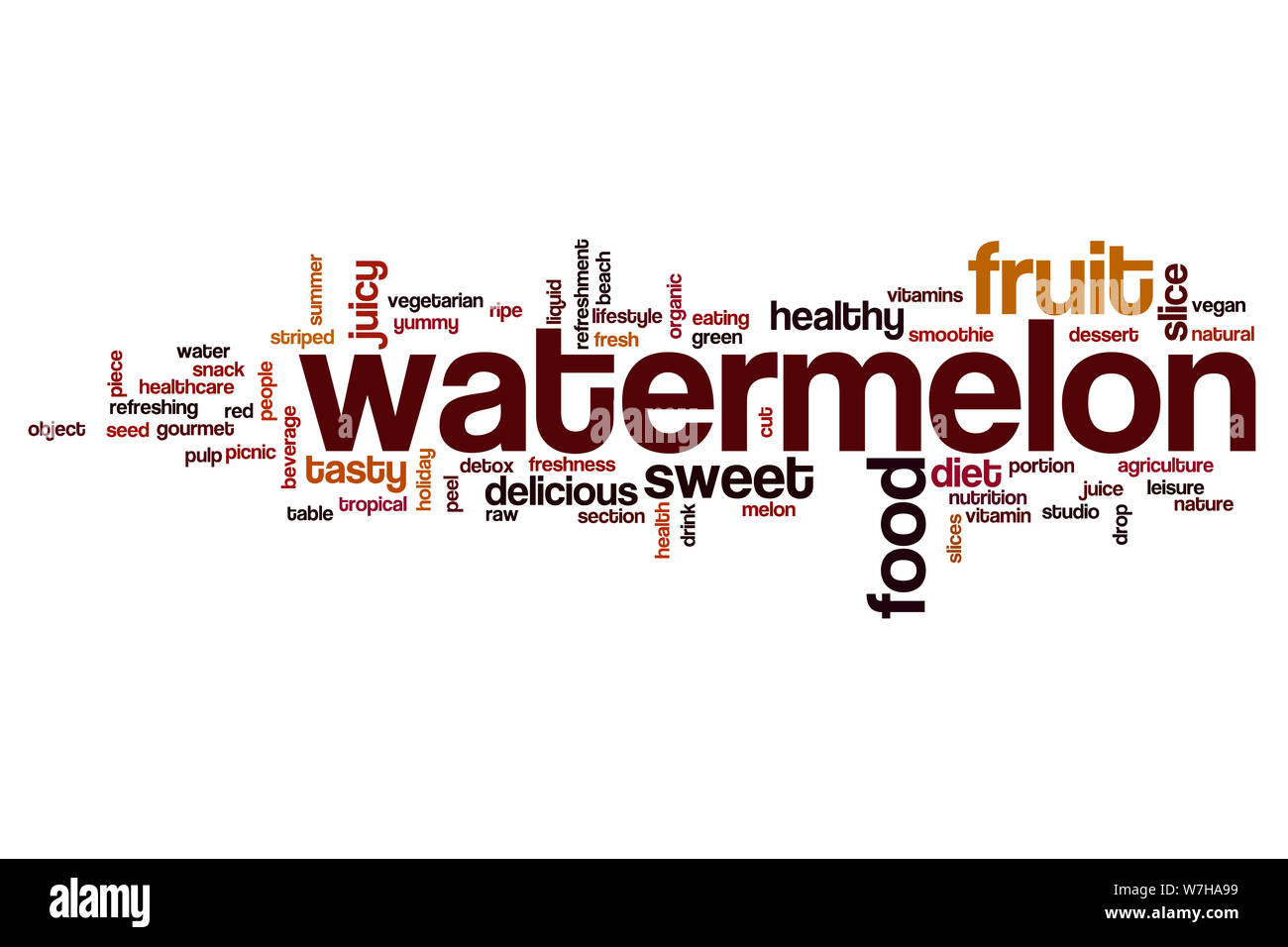 Watermelon word cloud concept Stock Photo - Alamy