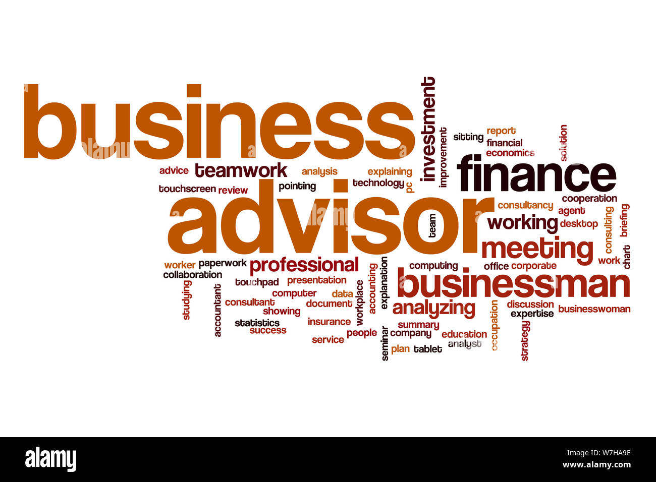 Business advisor word cloud concept Stock Photo - Alamy