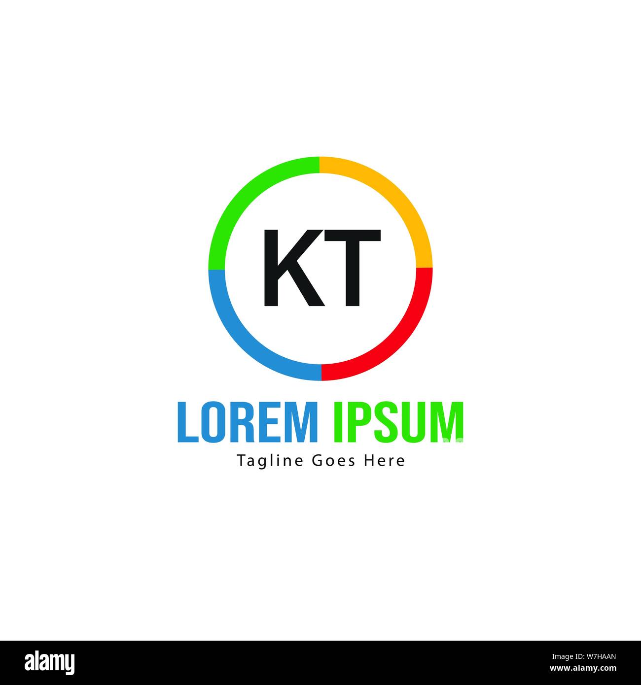 Initial KT logo template with modern frame. Minimalist KT letter logo ...