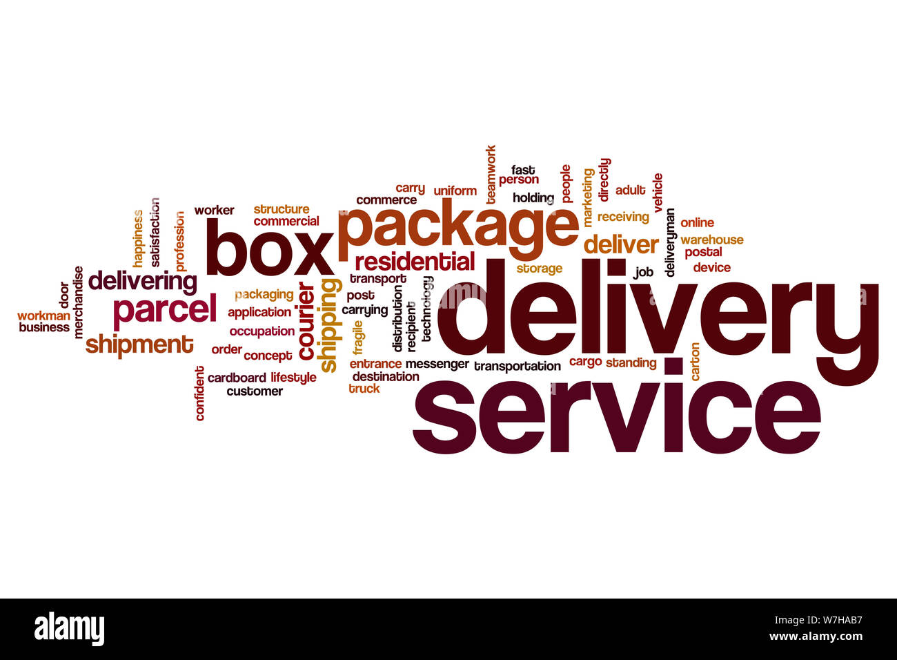 Delivery service word cloud concept Stock Photo - Alamy