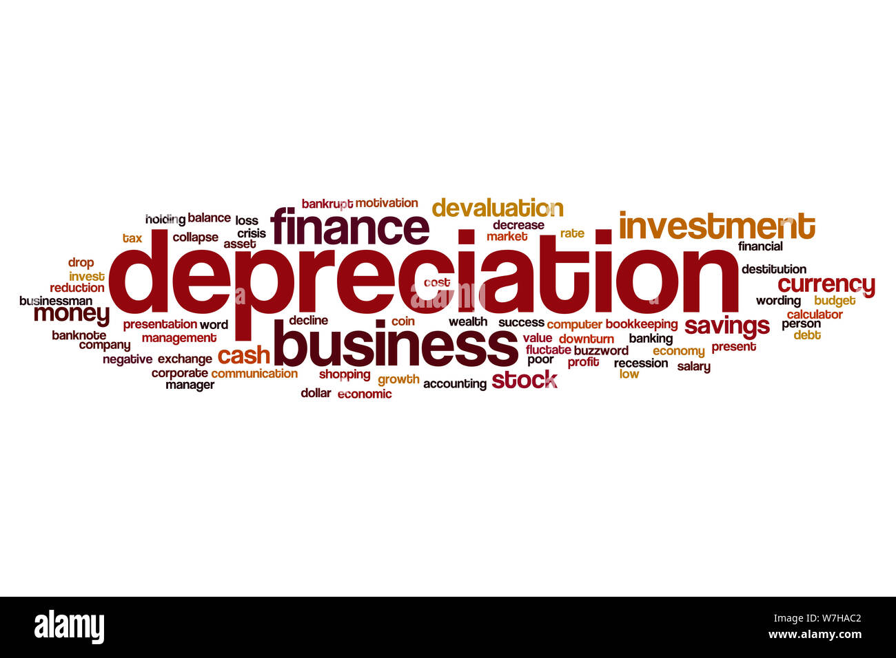 Depreciation word cloud concept Stock Photo - Alamy