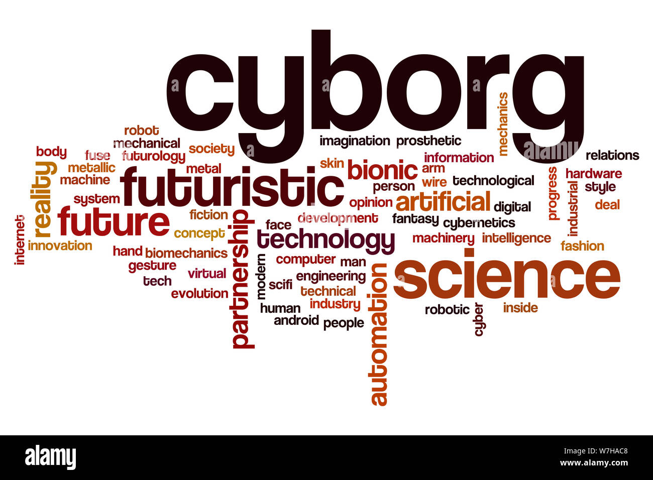 Cyborg word cloud concept Stock Photo - Alamy