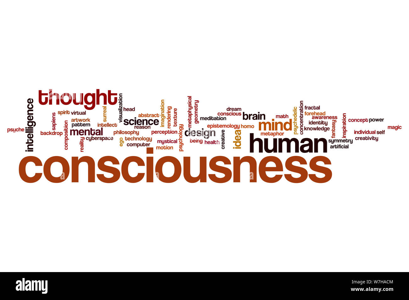 Consciousness word cloud concept Stock Photo - Alamy
