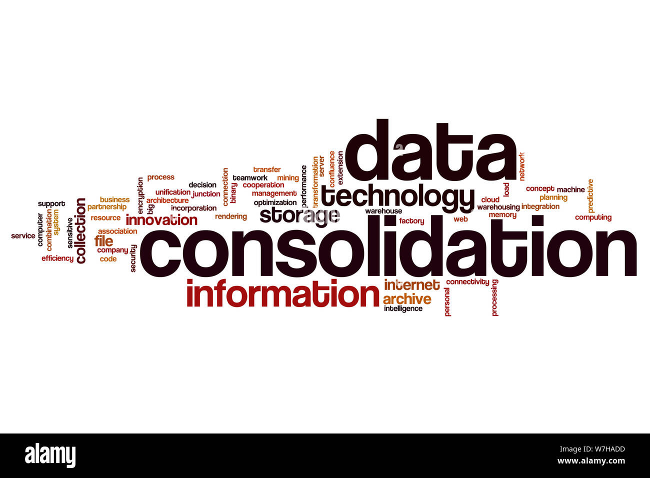 Data consolidation word cloud concept Stock Photo - Alamy