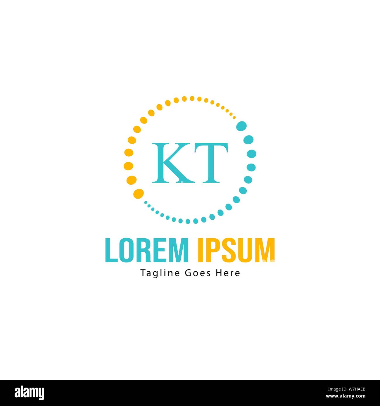 Initial KT logo template with modern frame. Minimalist KT letter logo ...