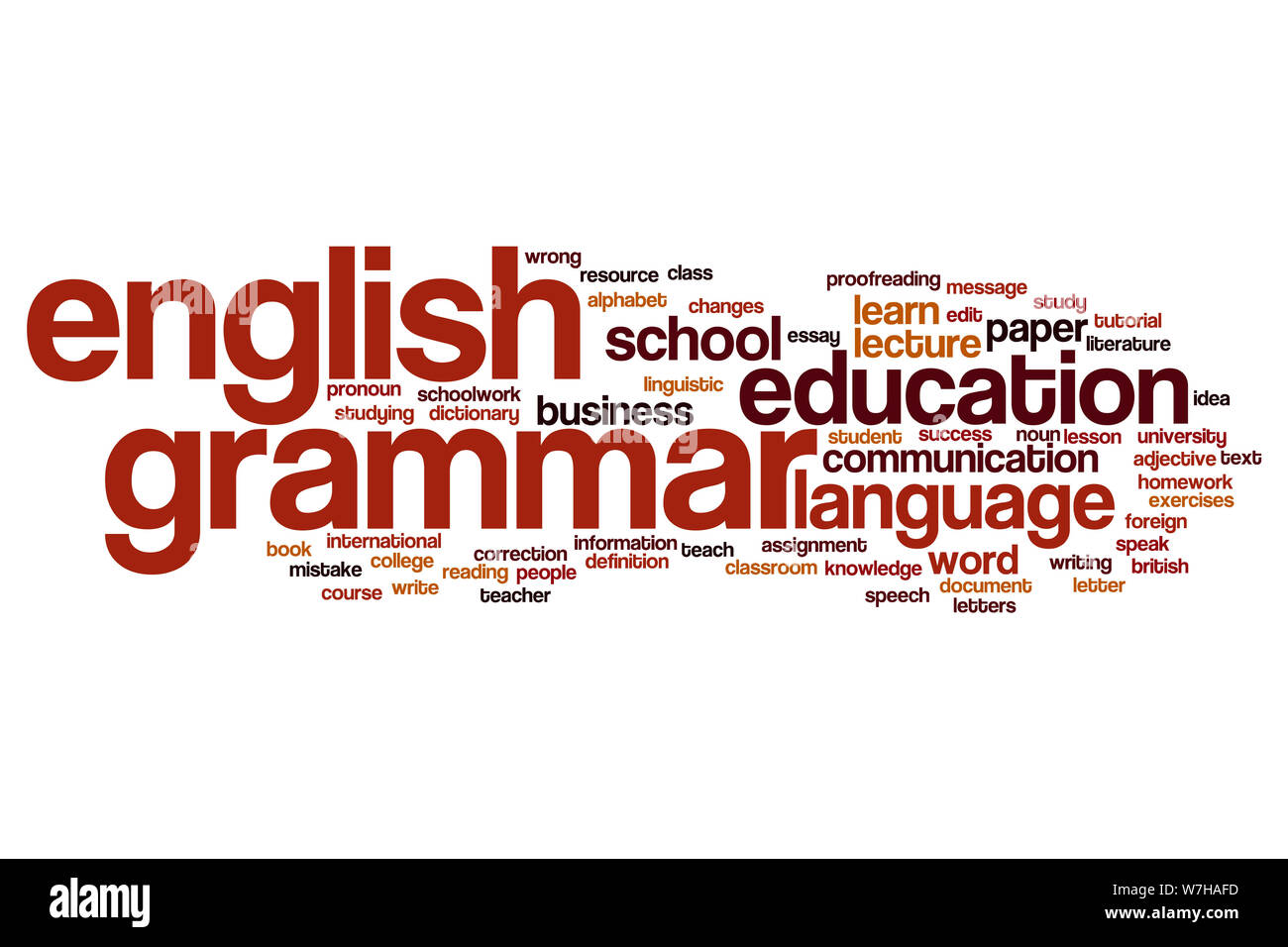 English grammar word cloud concept Stock Photo - Alamy