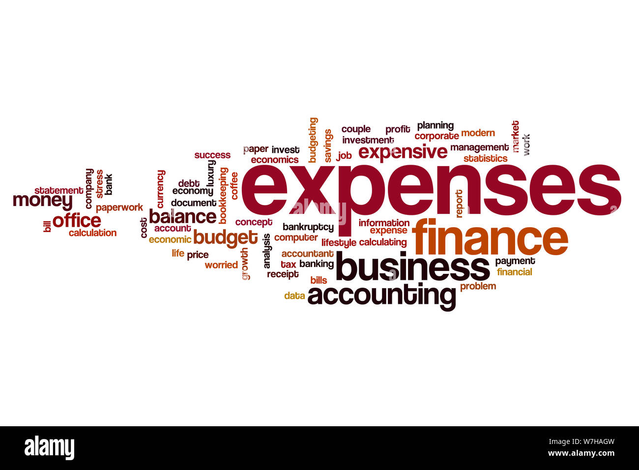 Expenses word cloud concept Stock Photo - Alamy