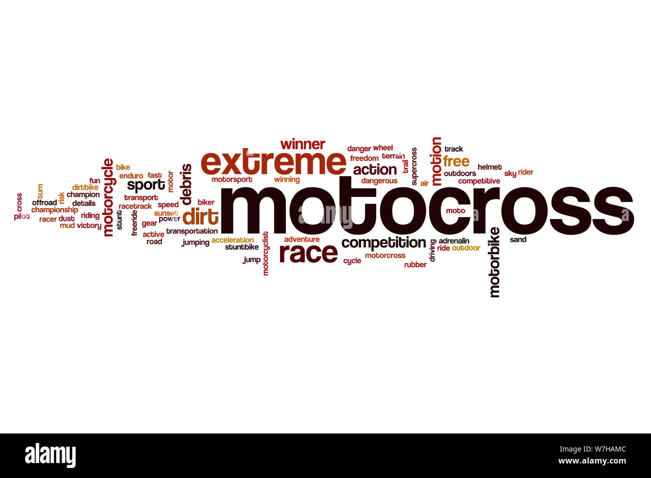 Motocross word cloud concept Stock Photo - Alamy