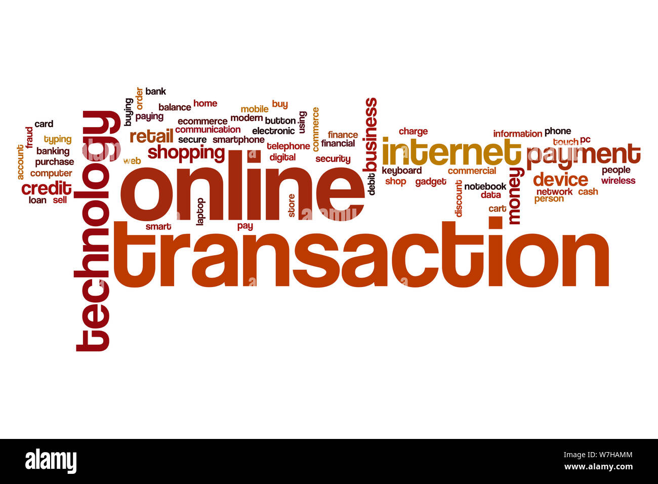 Online transaction word cloud concept Stock Photo - Alamy