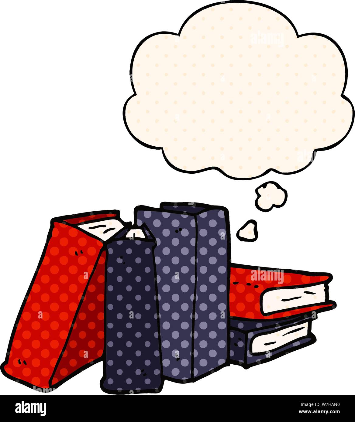 cartoon books with thought bubble in comic book style Stock Vector ...