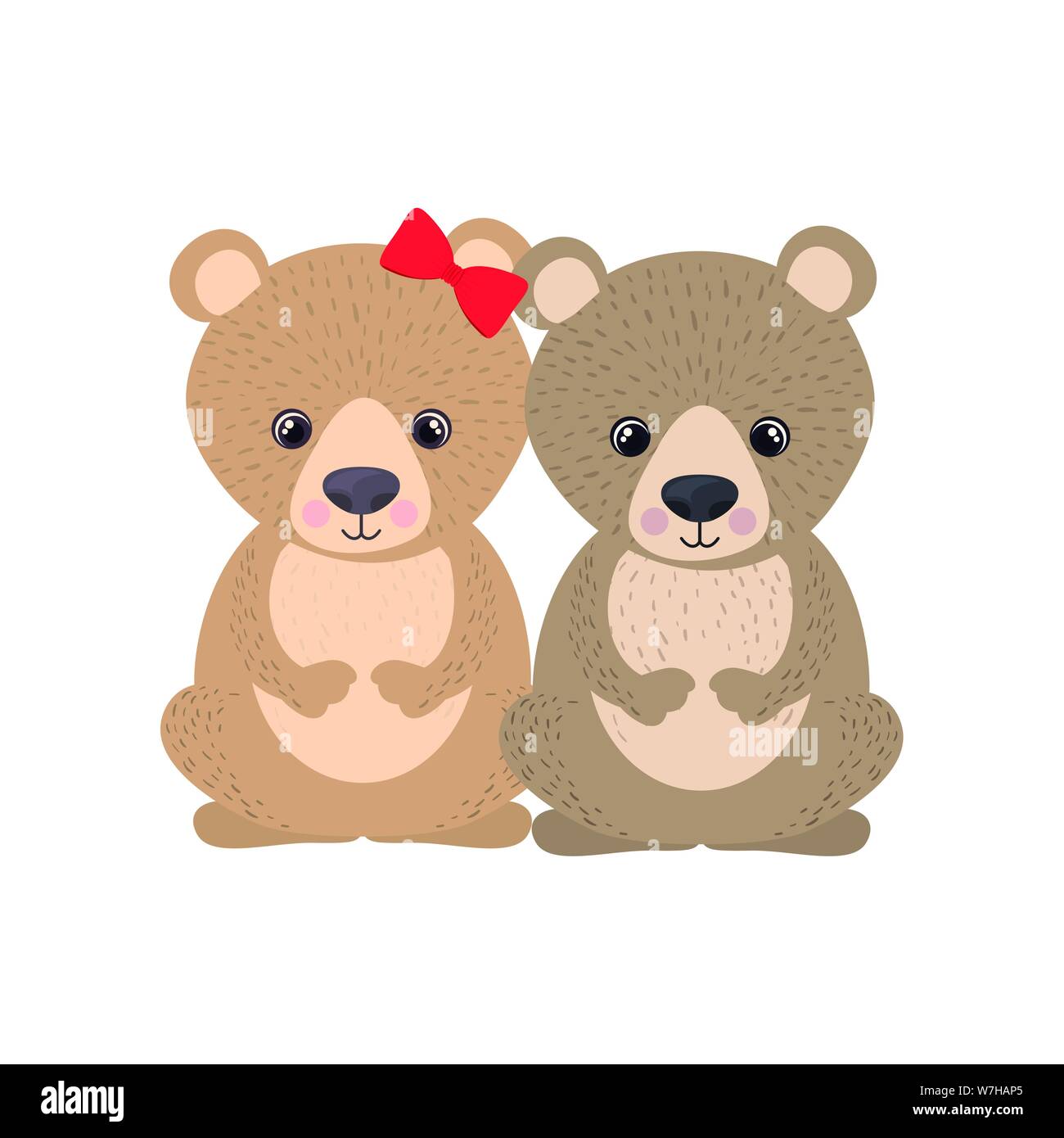 cute couple of bears on white background Stock Vector Image & Art - Alamy