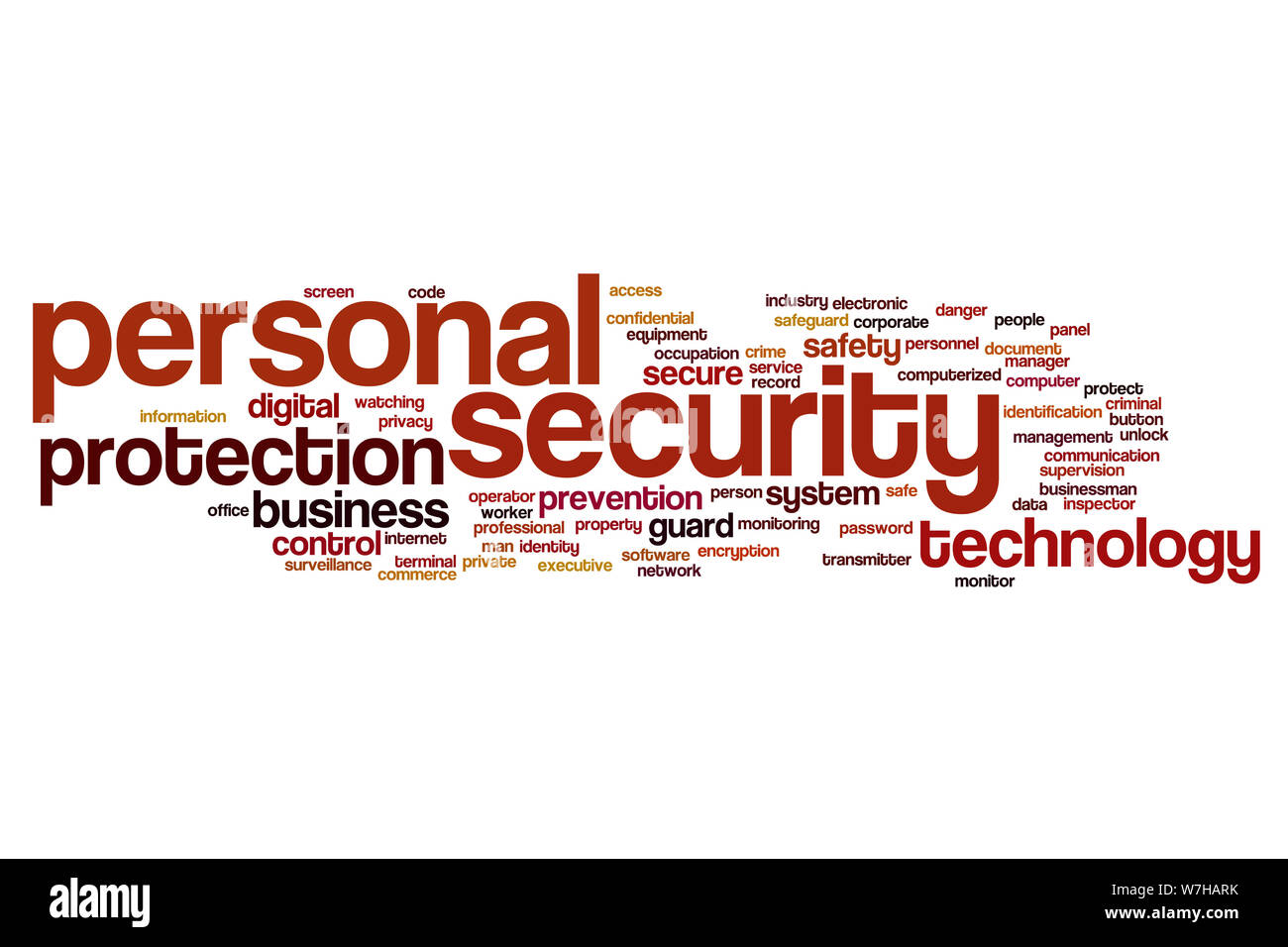Personal security word cloud concept Stock Photo - Alamy