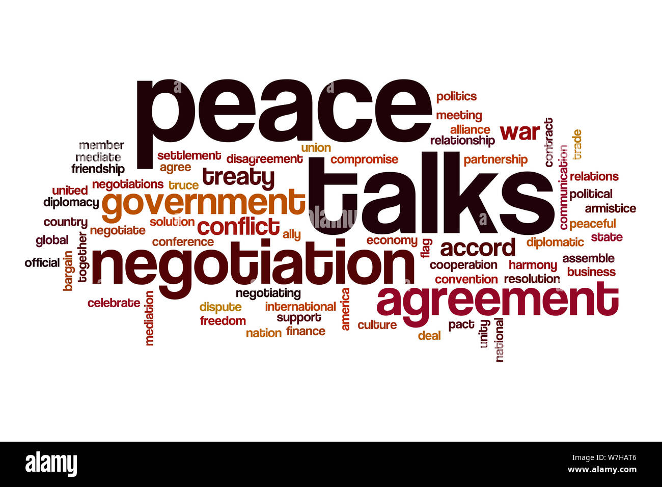 Peace talks word cloud concept Stock Photo - Alamy