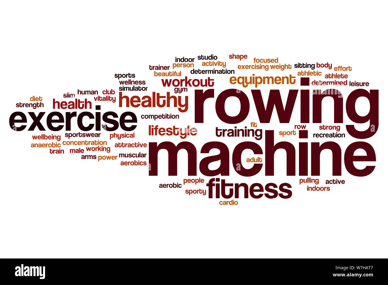 Rowing machine word cloud concept Stock Photo - Alamy