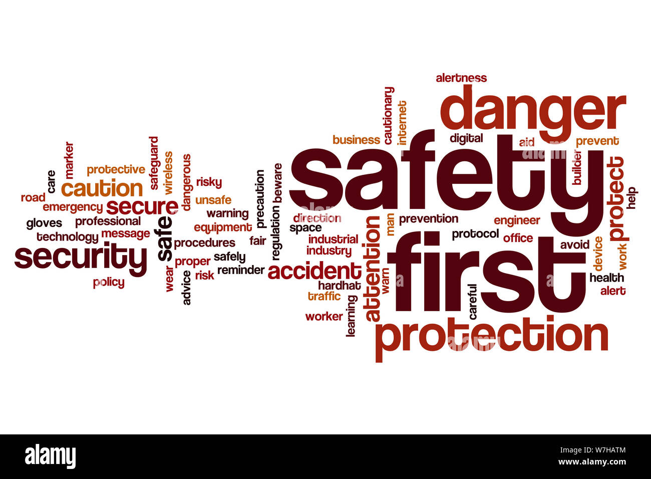 Safety first word cloud concept Stock Photo - Alamy