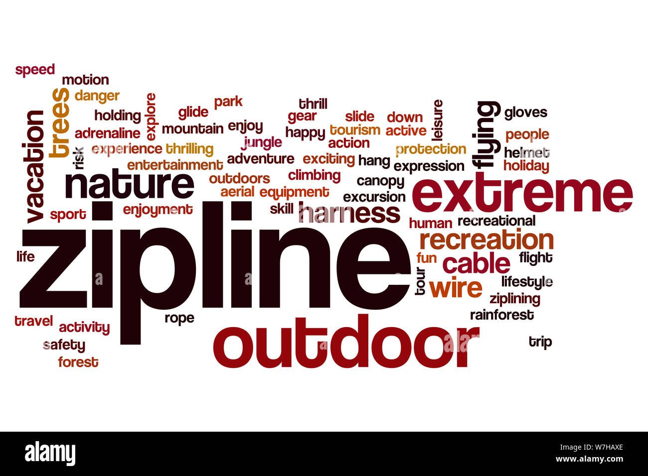 Zipline word cloud concept Stock Photo - Alamy