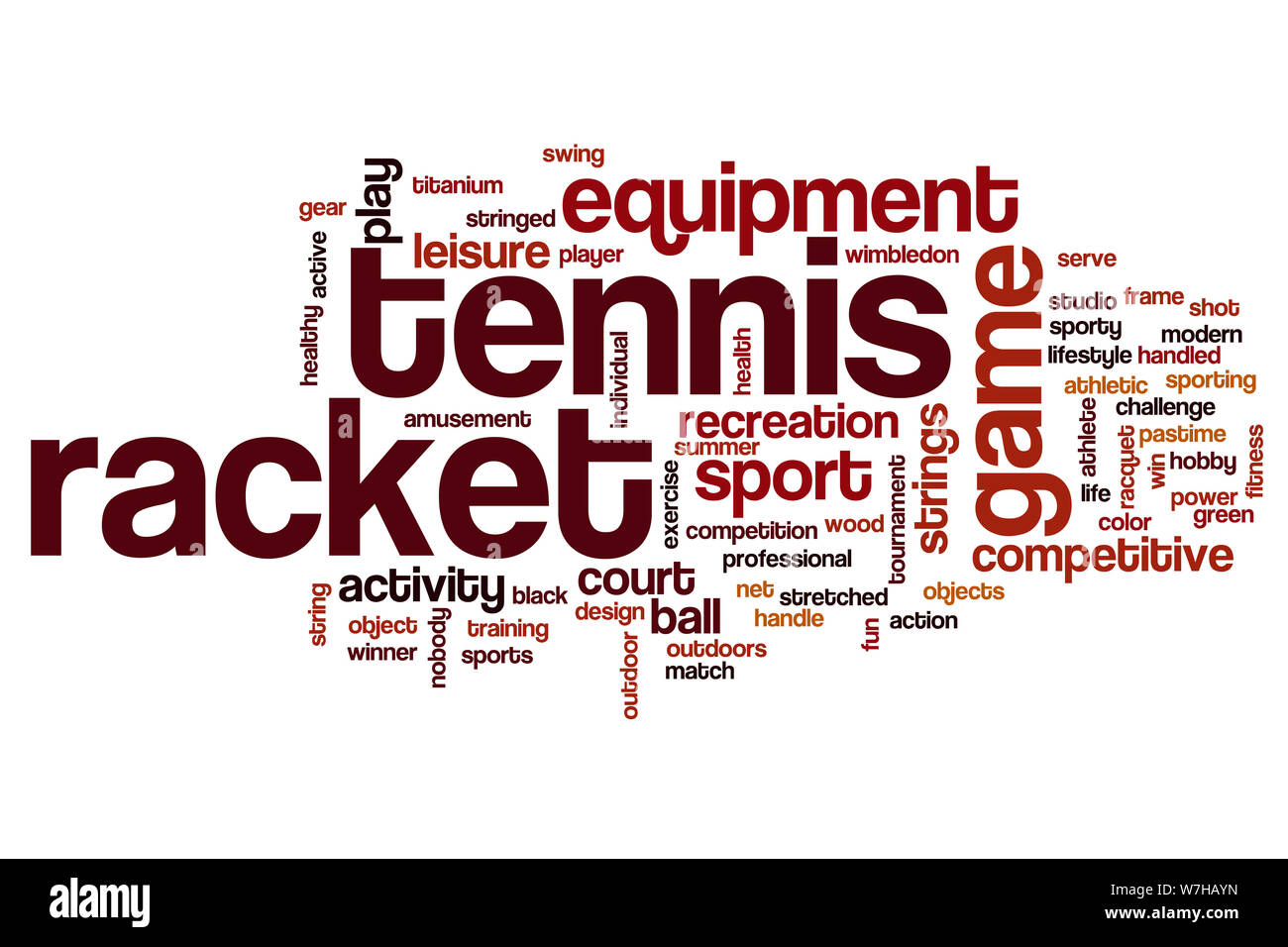 Tennis racket word cloud concept Stock Photo - Alamy