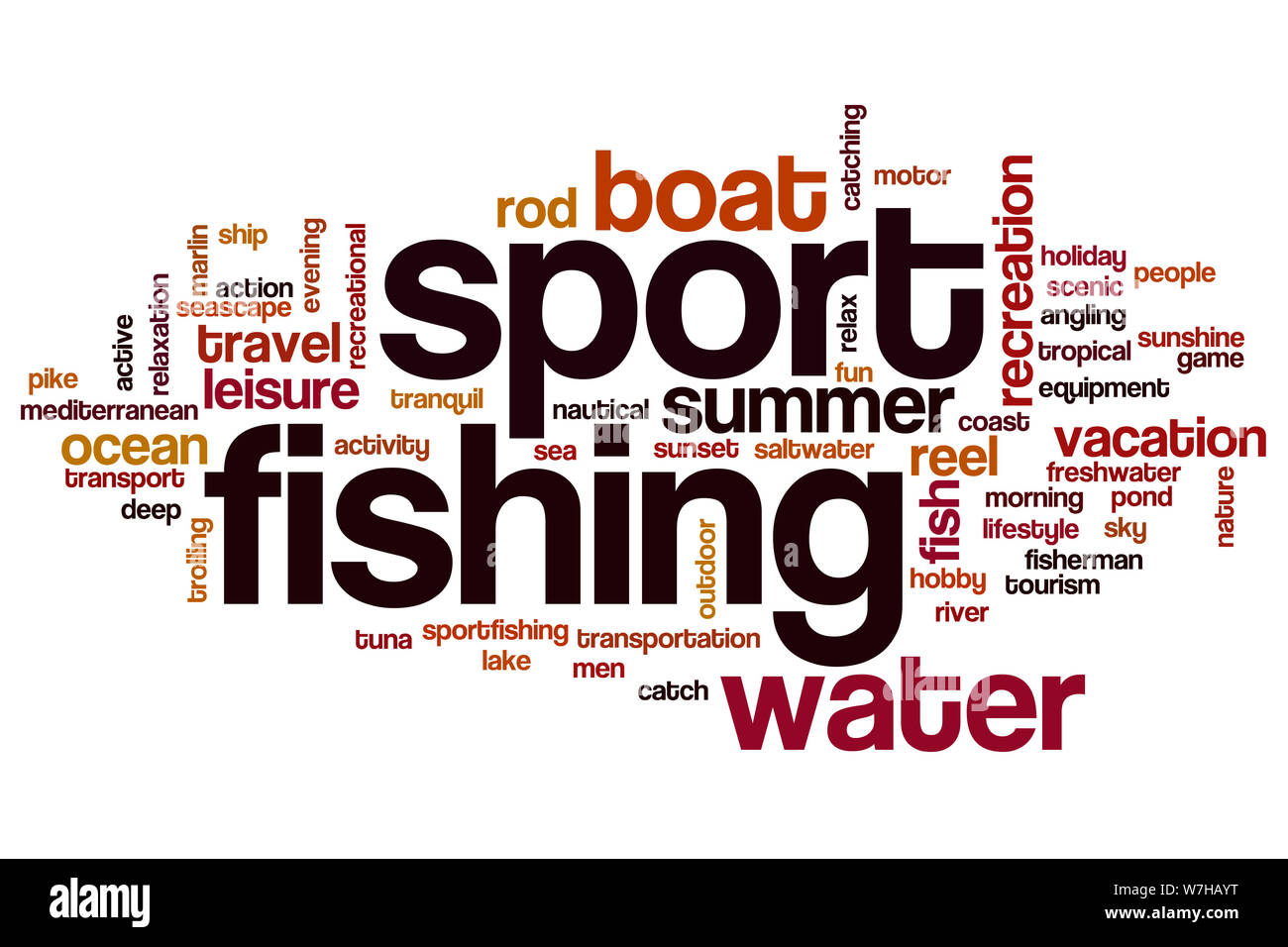 Sport fishing word cloud concept Stock Photo - Alamy