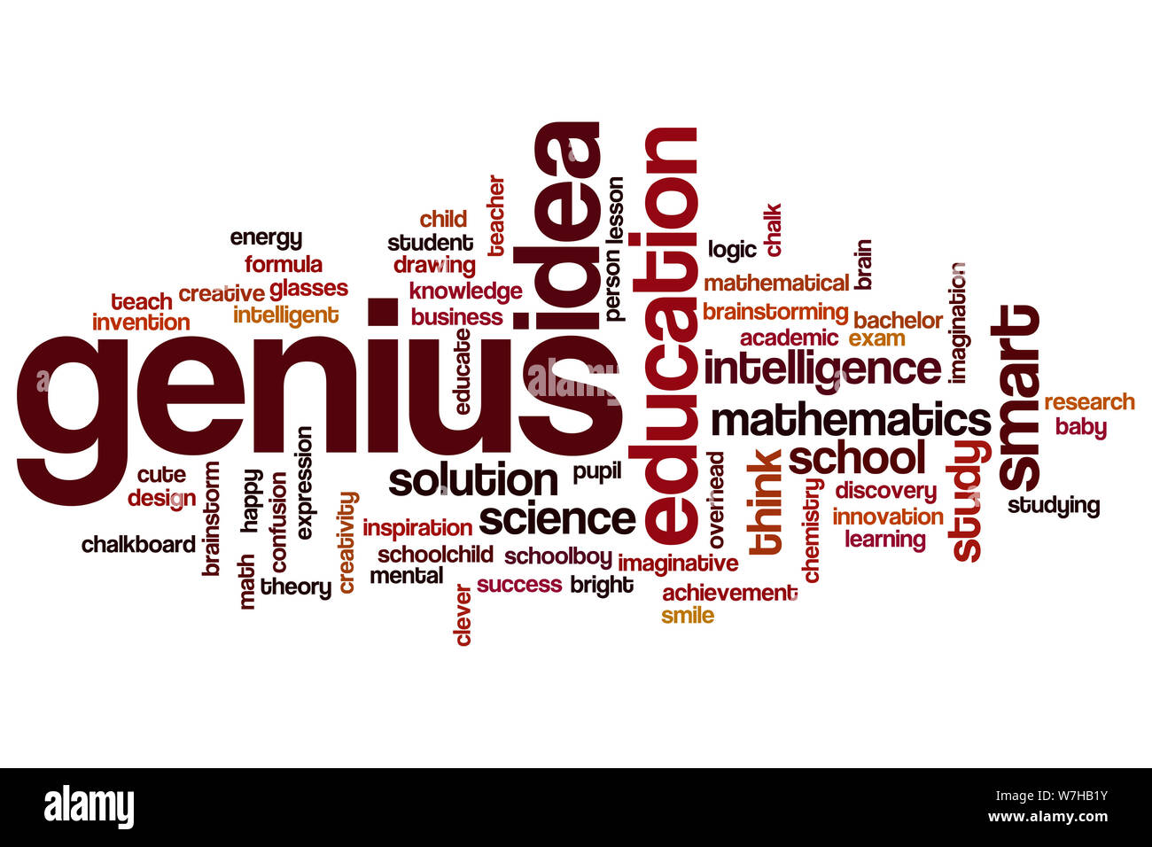 Genius word cloud concept Stock Photo - Alamy
