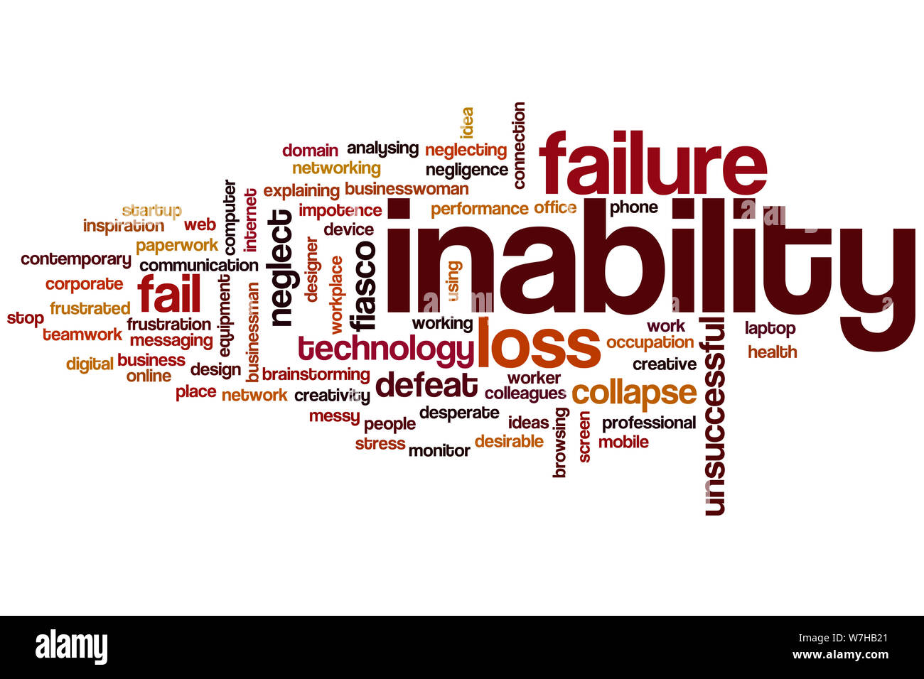 Inability word cloud concept Stock Photo - Alamy