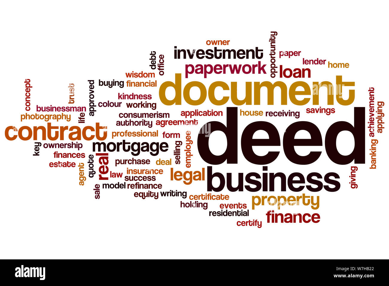 Deed word cloud concept Stock Photo - Alamy