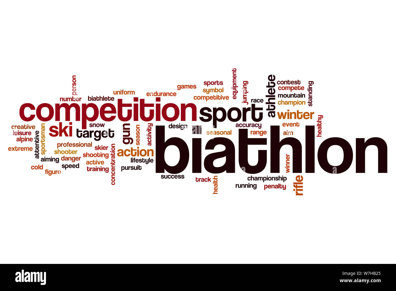 Biathlon word cloud concept Stock Photo - Alamy