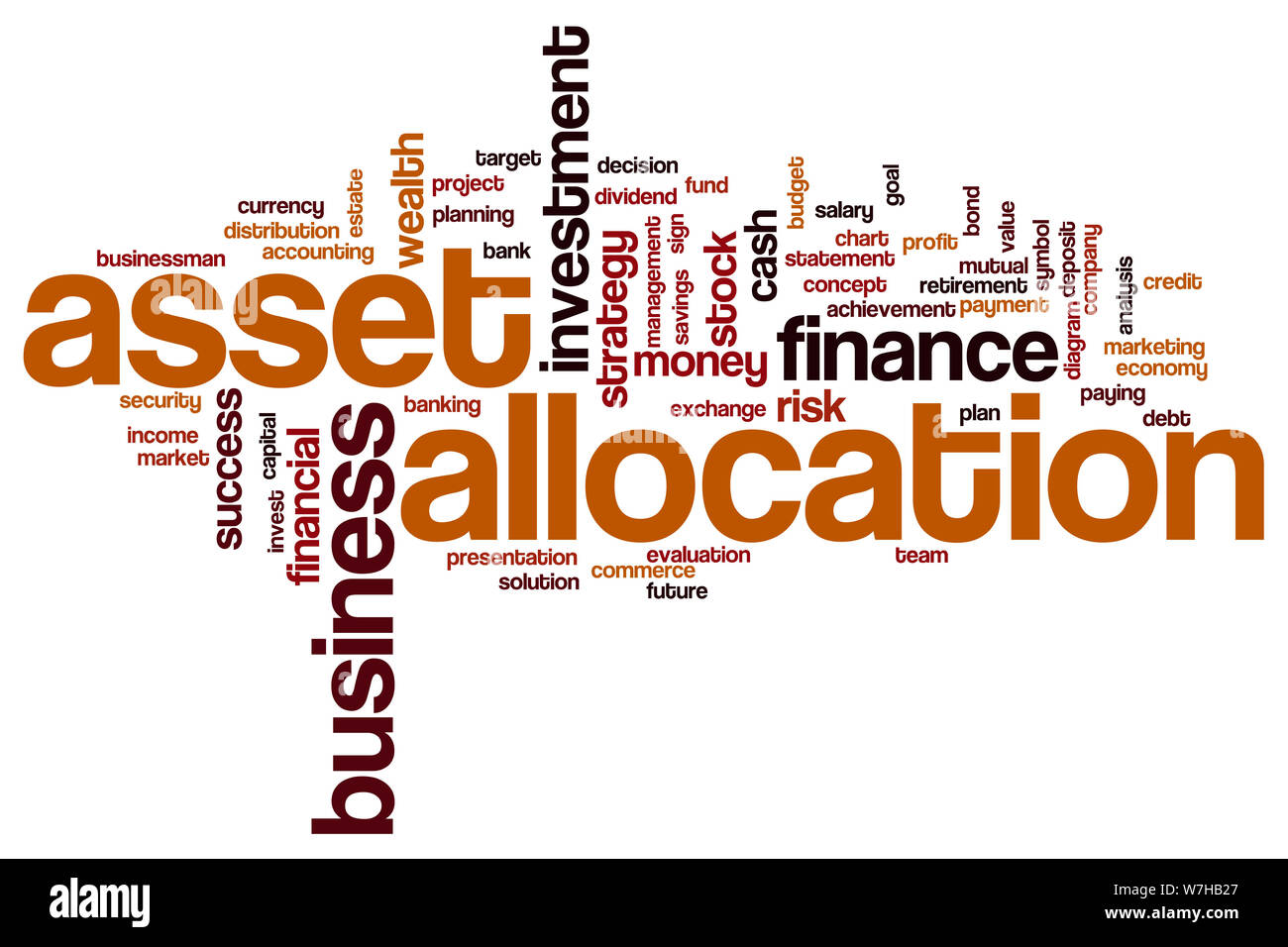 Asset allocation word cloud concept Stock Photo - Alamy