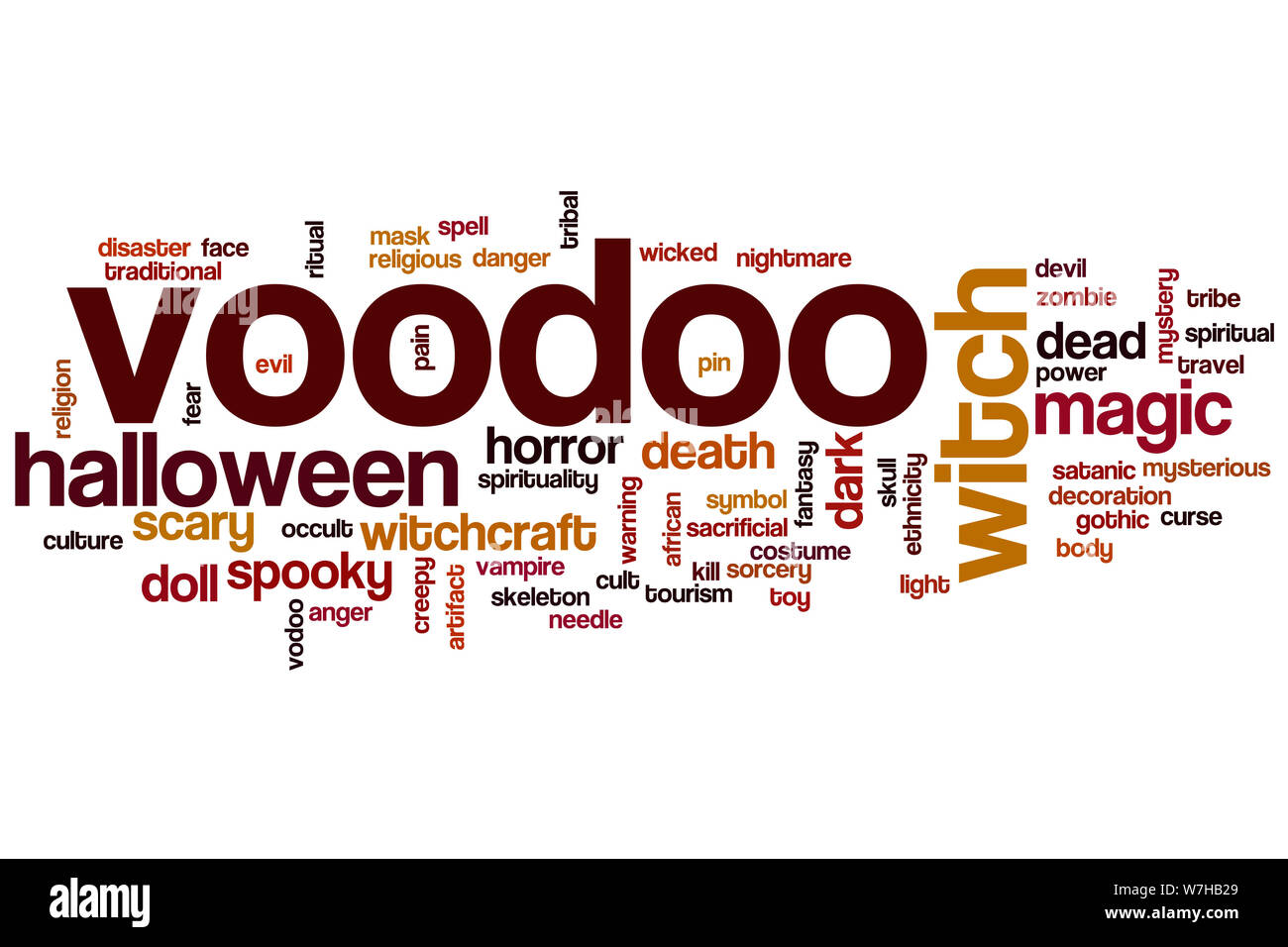 Voodoo word cloud concept Stock Photo - Alamy