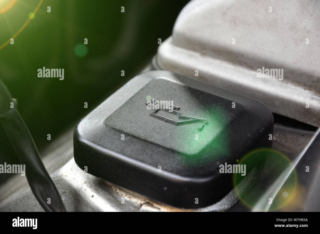 Service and Repair. Motor oil cap under the hood of a car Stock Photo ...