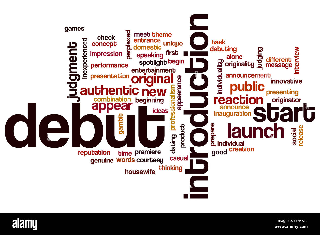 Debut word cloud concept Stock Photo - Alamy