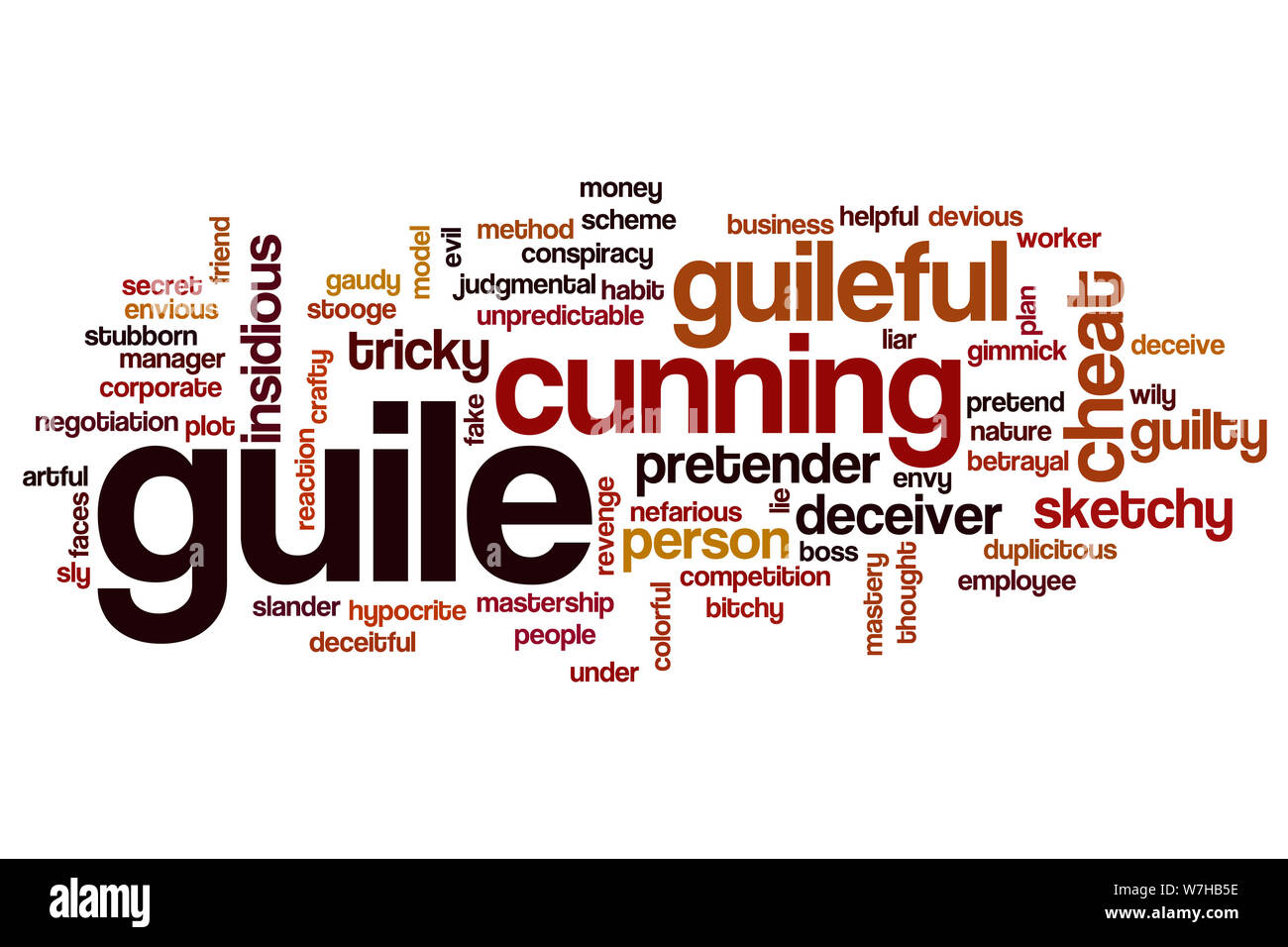 Guile word cloud concept Stock Photo - Alamy