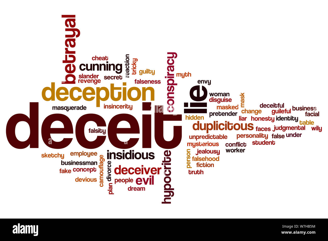 Deceit word cloud concept Stock Photo - Alamy