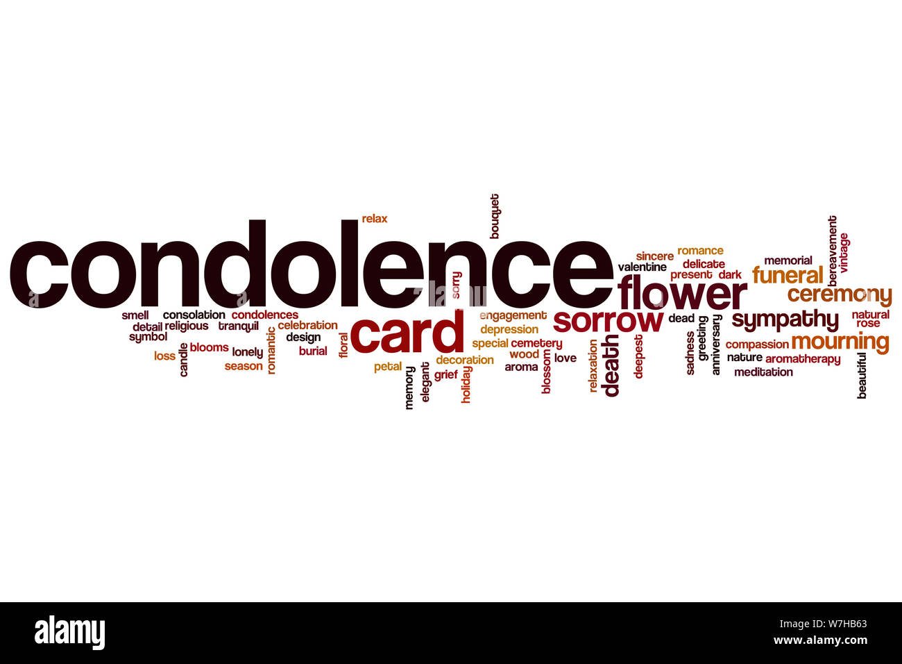 Condolence word cloud concept Stock Photo - Alamy