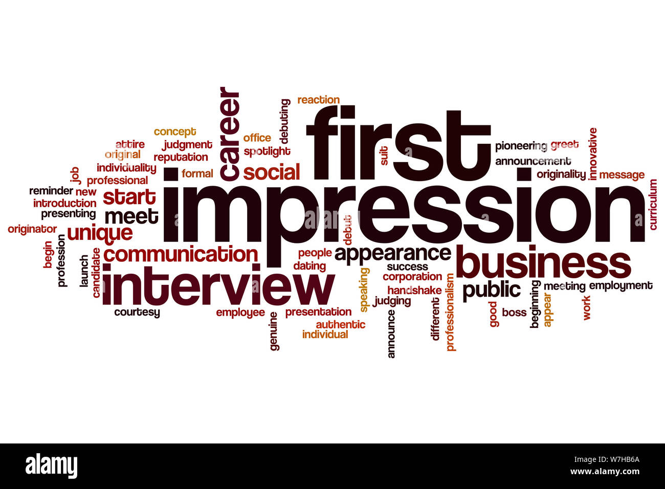 First impression word cloud concept Stock Photo - Alamy