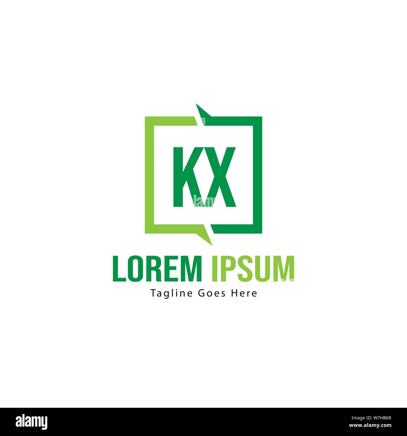 Initial KX logo template with modern frame. Minimalist KX letter logo ...