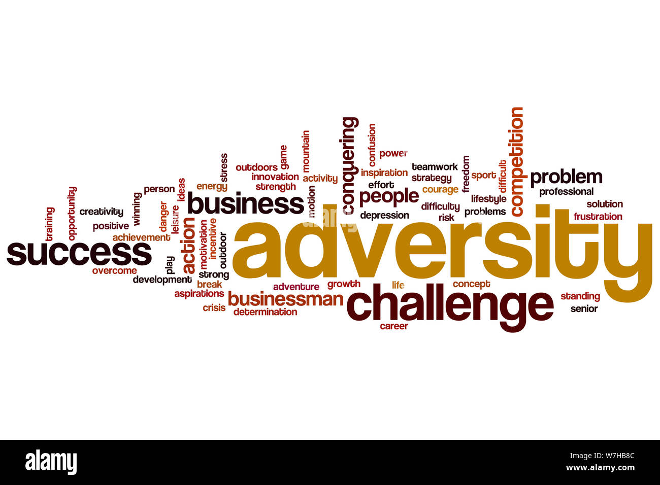 Adversity word cloud concept Stock Photo - Alamy