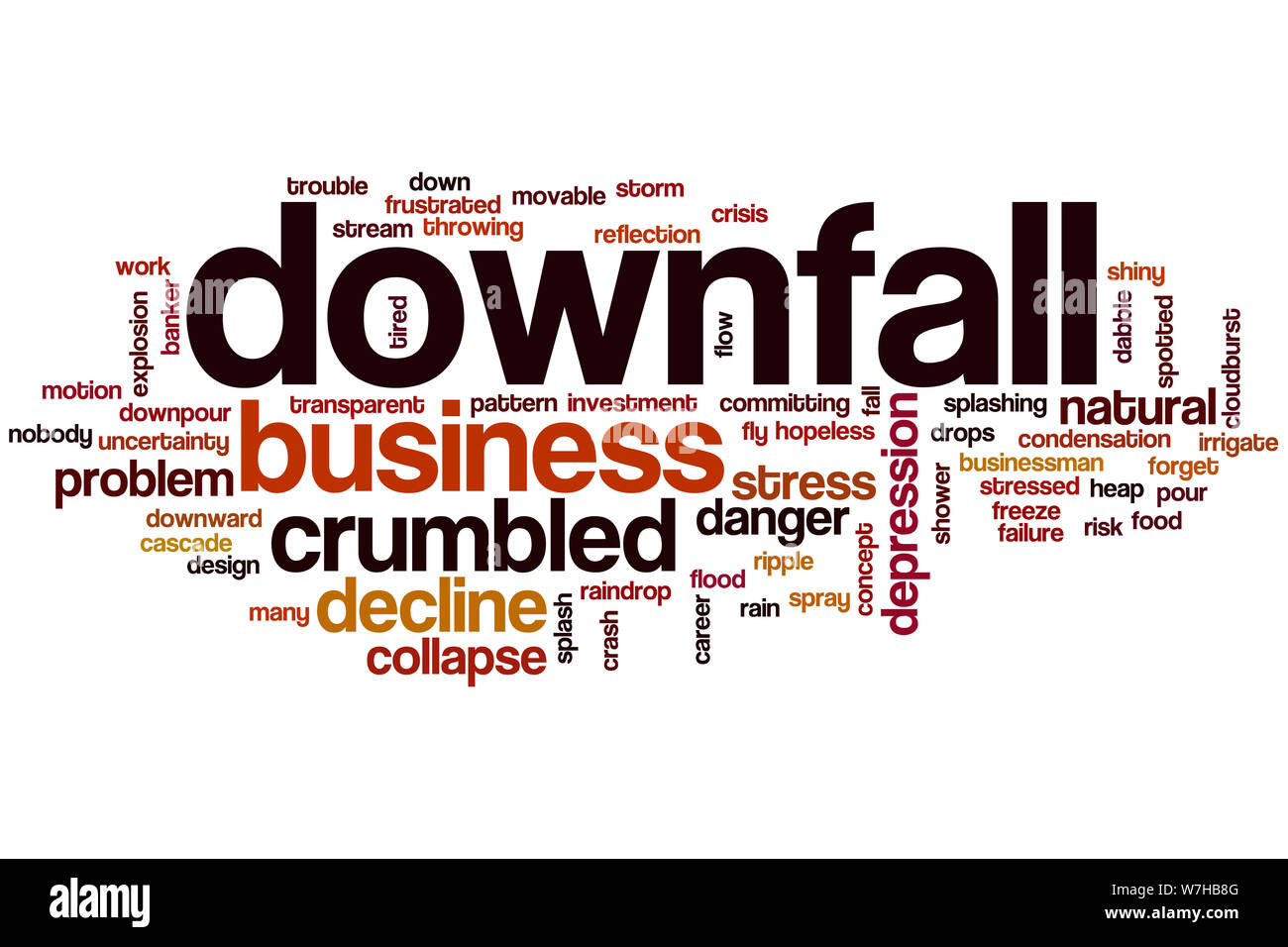 Downfall word cloud concept Stock Photo - Alamy