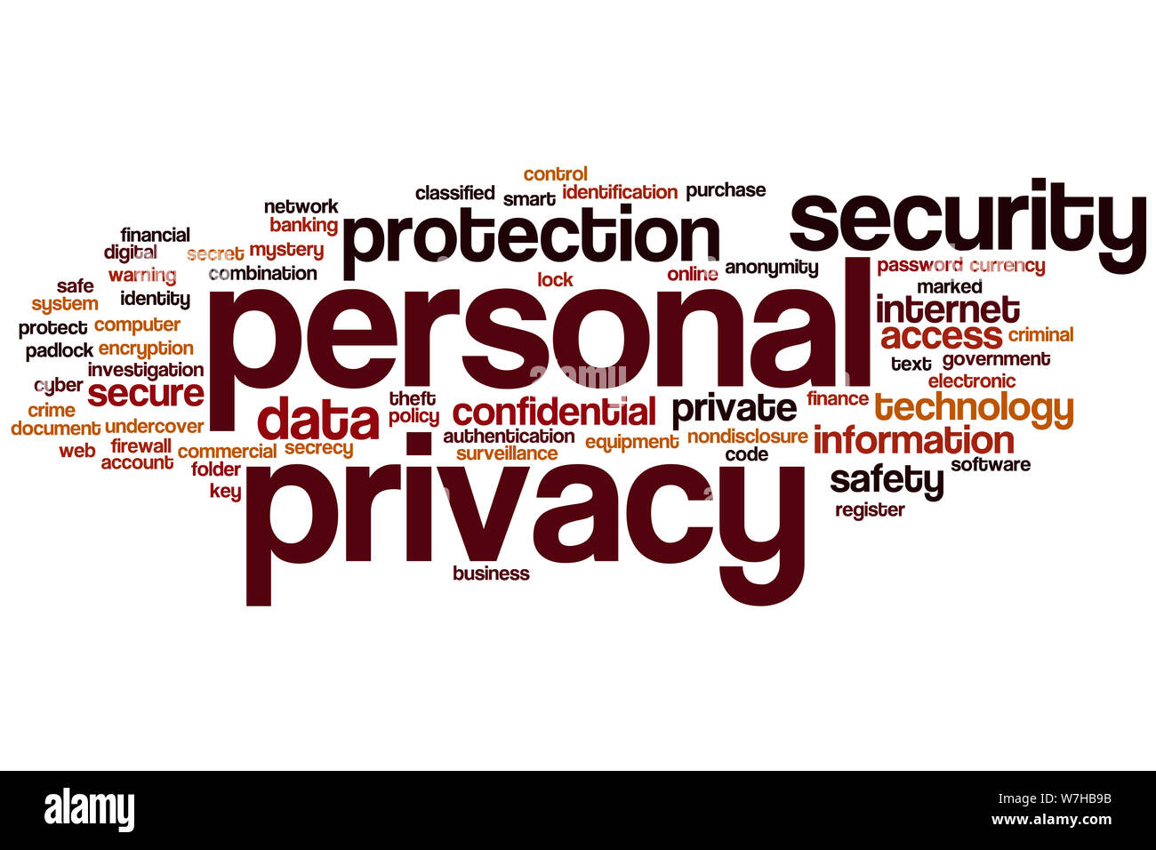 Personal privacy word cloud concept Stock Photo - Alamy