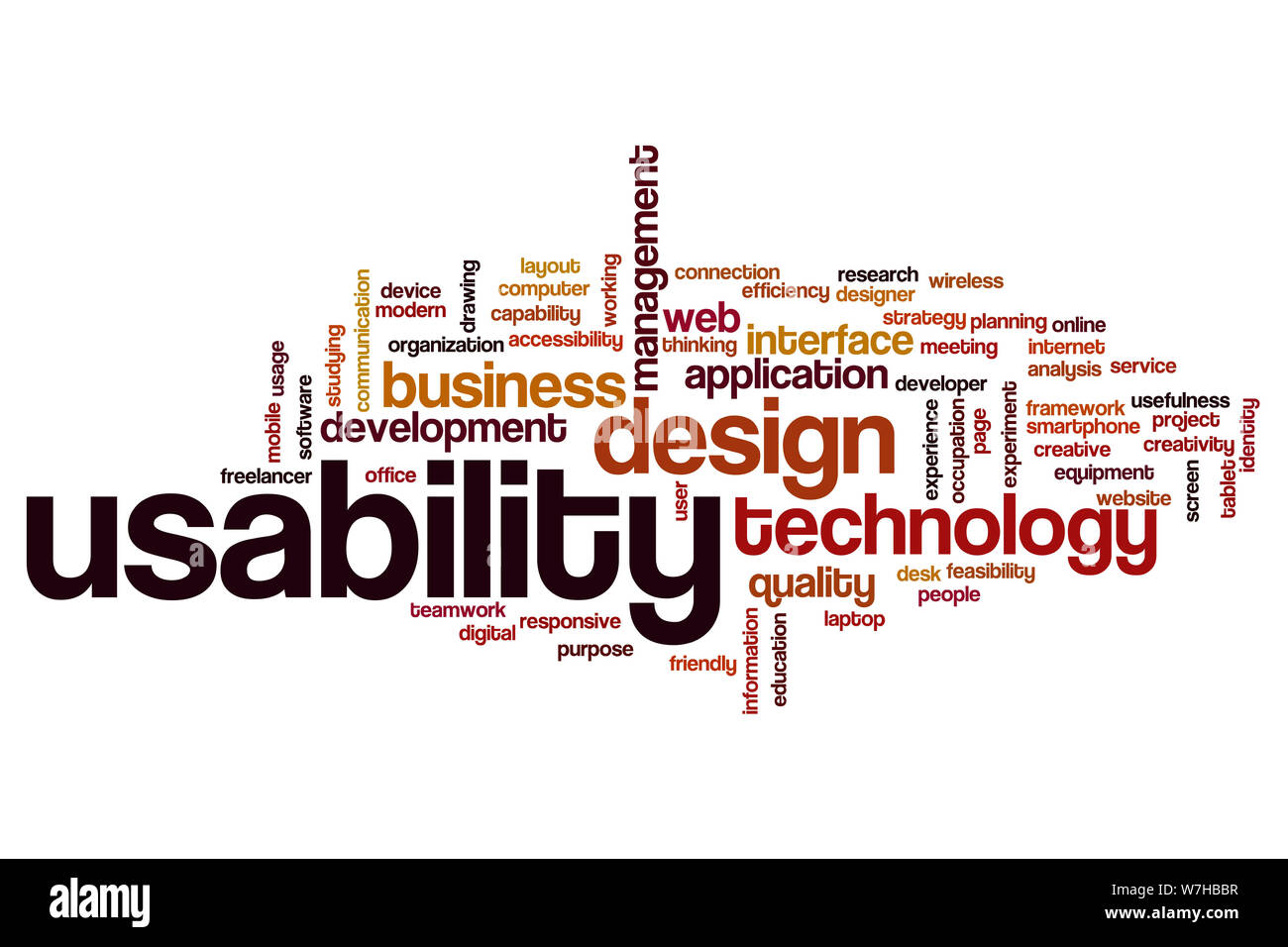 Usability word cloud concept Stock Photo - Alamy