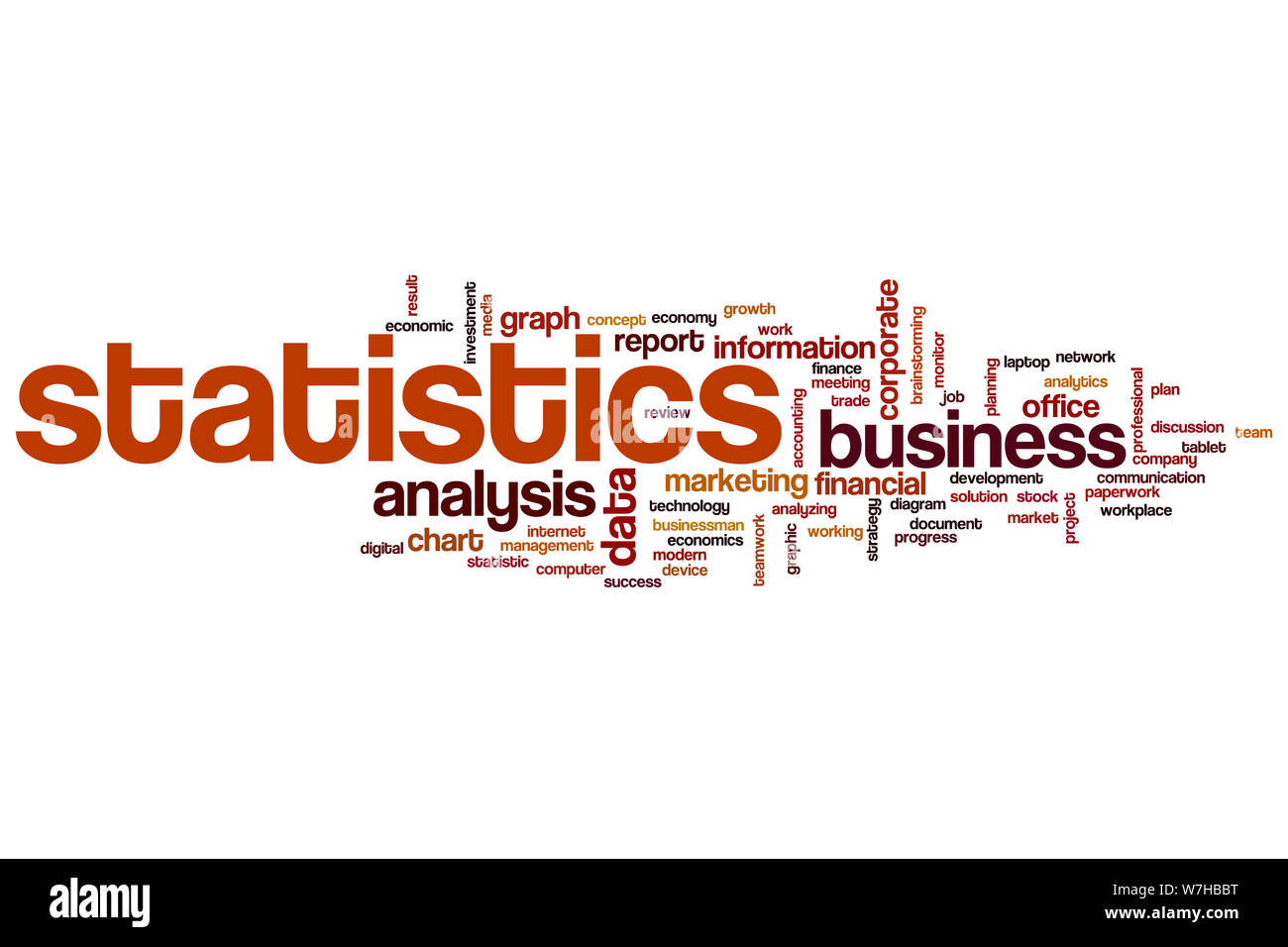 Statistics word cloud concept Stock Photo - Alamy