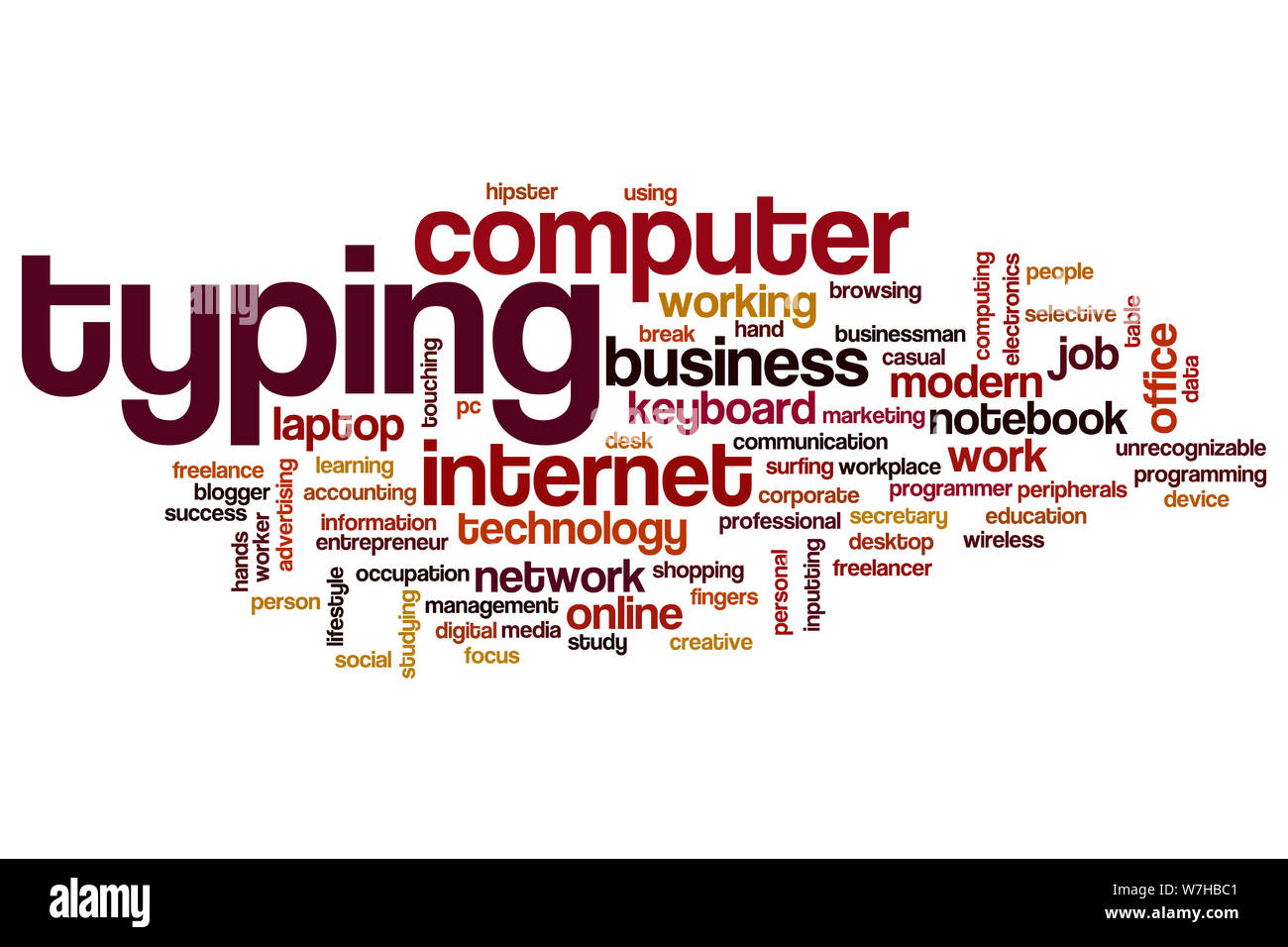 Typing word cloud concept Stock Photo - Alamy